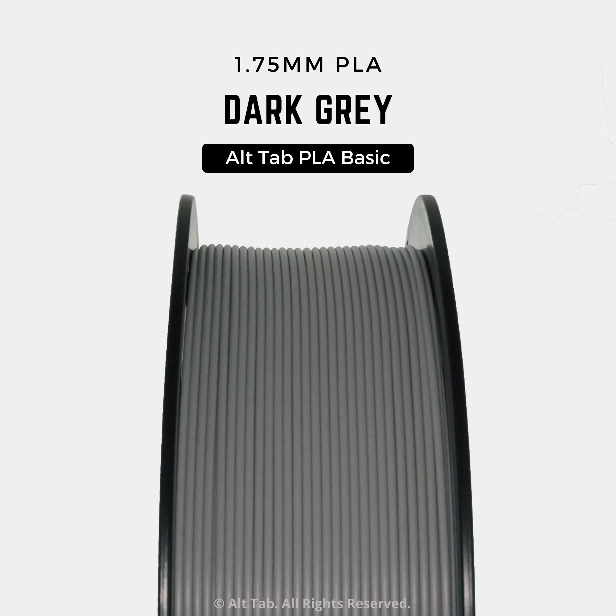 PLA Basic – Dark Grey (1.75mm 1KG Filament) – ALT TAB Filaments