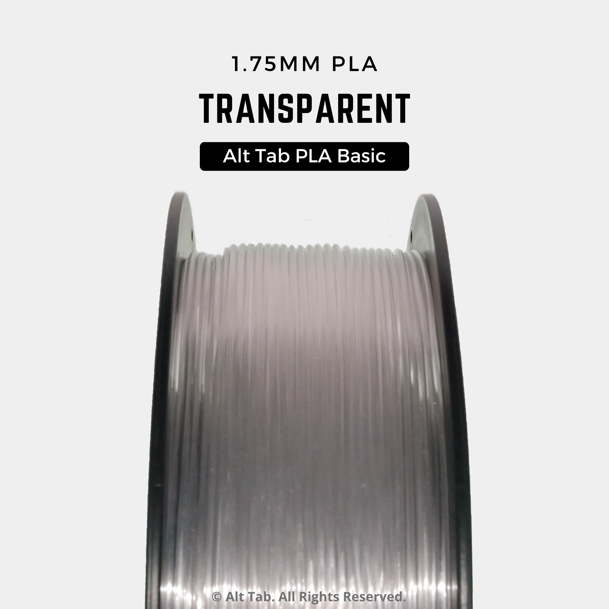 PLA Basic – Transparent (1.75mm 1KG Filament) – ALT TAB Filaments
