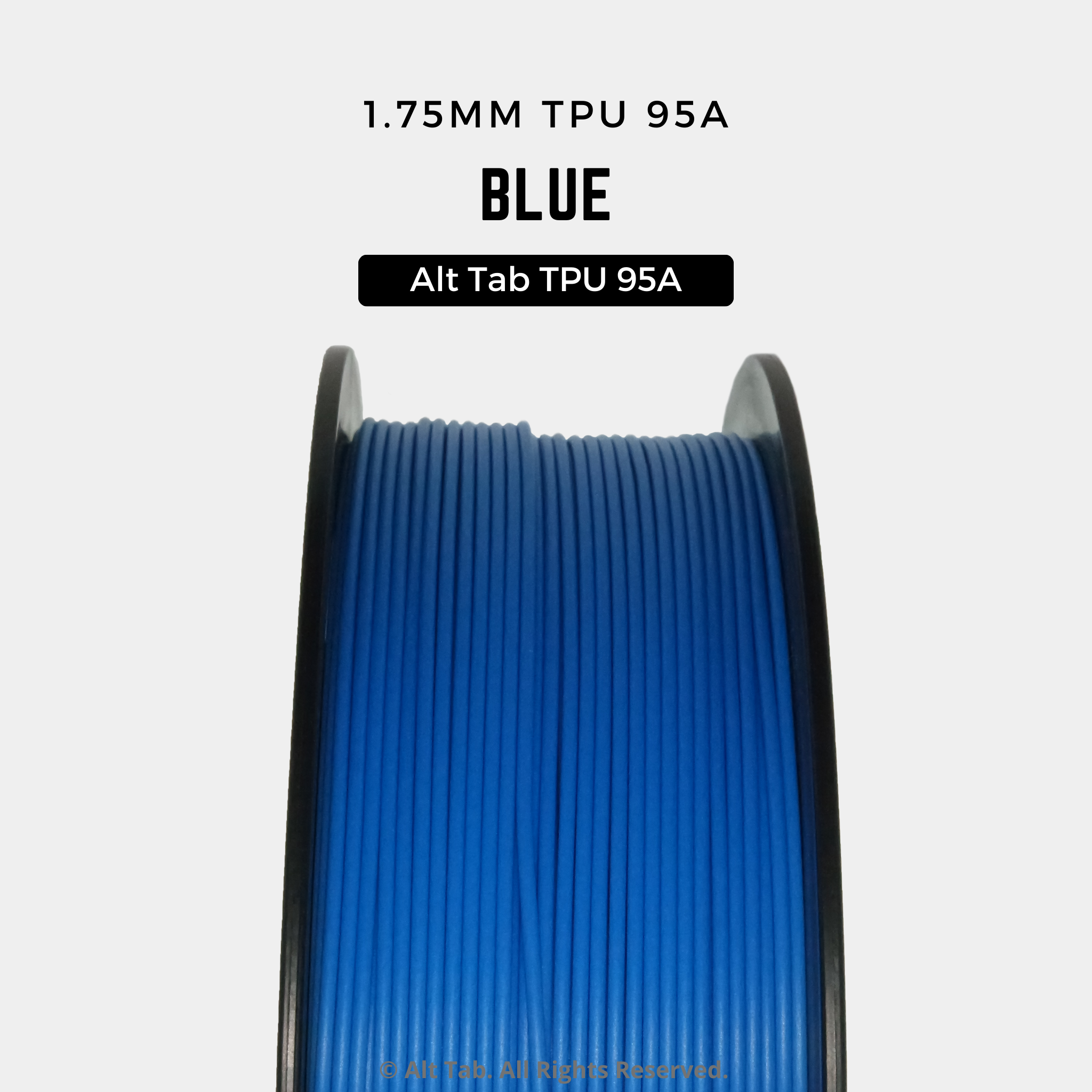 TPU 95A Basic – Blue (1.75mm 1KG Filament) – ALT TAB Filaments