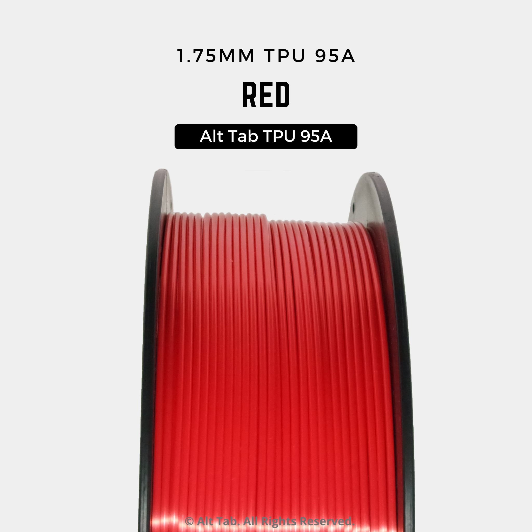 TPU 95A Basic – Red (1.75mm 1KG Filament) – ALT TAB Filaments
